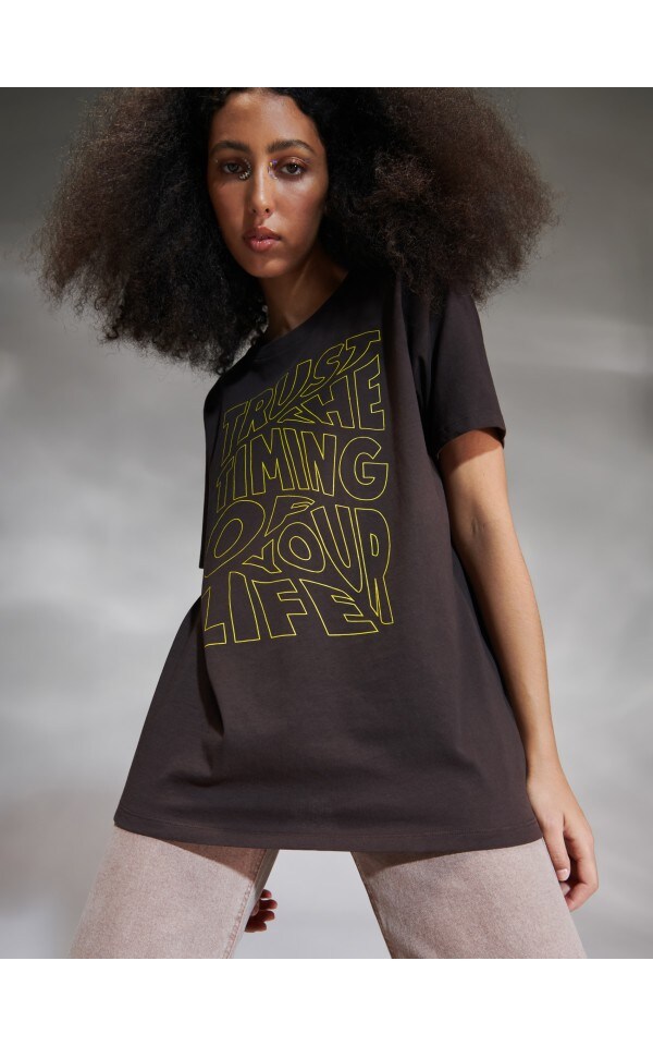 Tricou oversized cu imprimeu, SINSAY, 3546B-89X